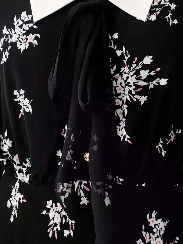 Luisa Spagnoli Gael Floral-print Pussy-bow Midi Dress
