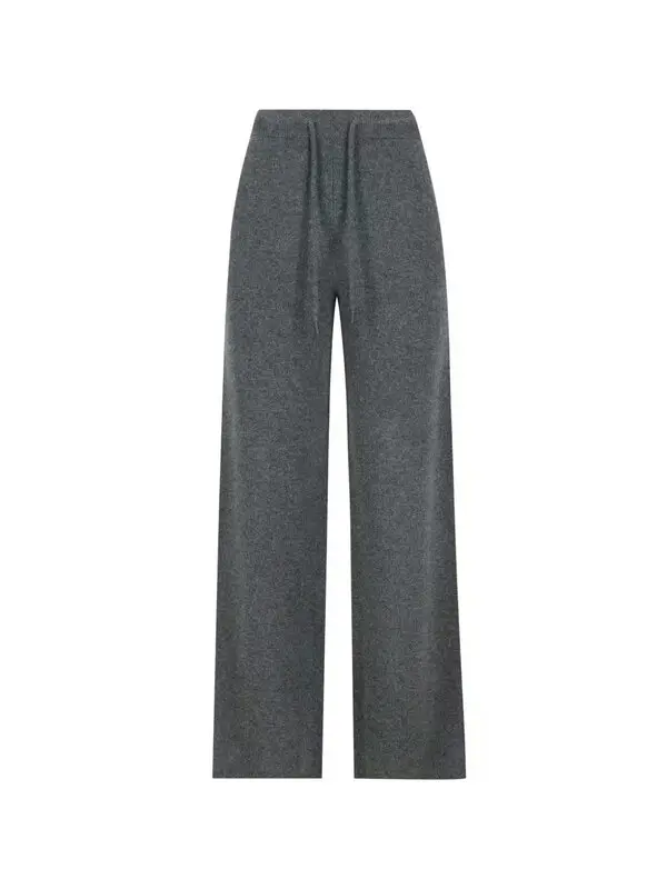 Max Mara Wide Cashmere-yarn Trousers Dark