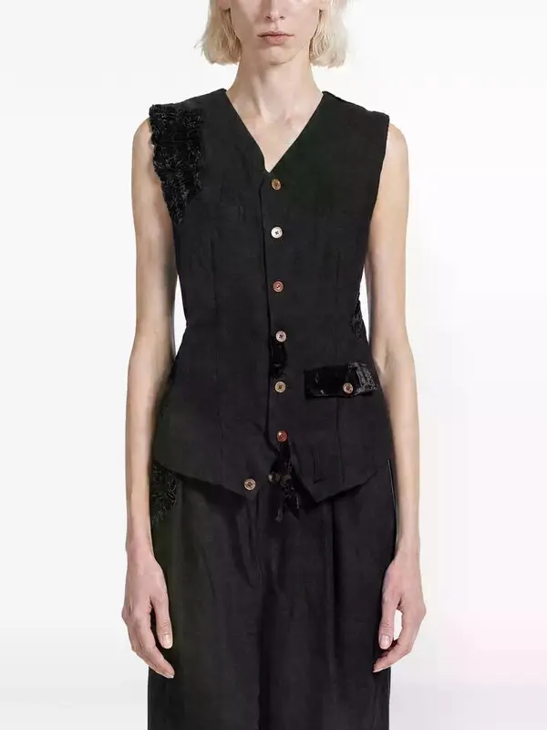 ALEKSANDR MANAMÏS Mended Poets Velvet-panel Waistcoat