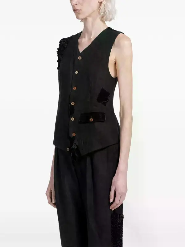 ALEKSANDR MANAMÏS Mended Poets Velvet-panel Waistcoat