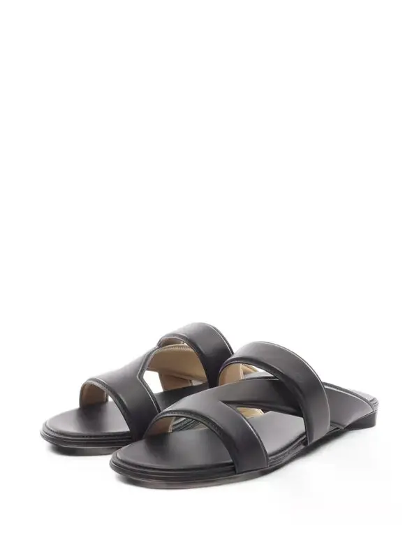 Bottega Veneta 2020s Crossover Leather Flat Sandals