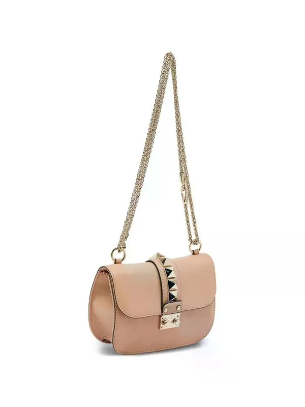 Valentino Garavani Small Rockstud Glam Lock Shoulder Bag - Neutrals