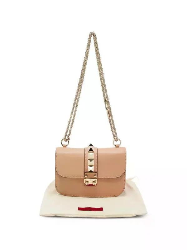 Valentino Garavani Small Rockstud Glam Lock Shoulder Bag - Neutrals