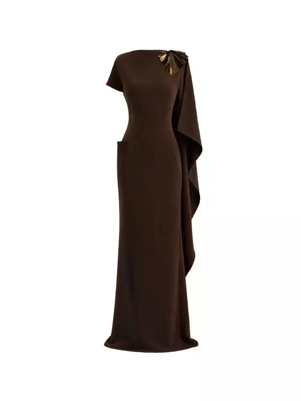 GEMY MAALOUF Asymmetric Cape Dress