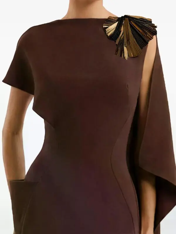 GEMY MAALOUF Asymmetric Cape Dress