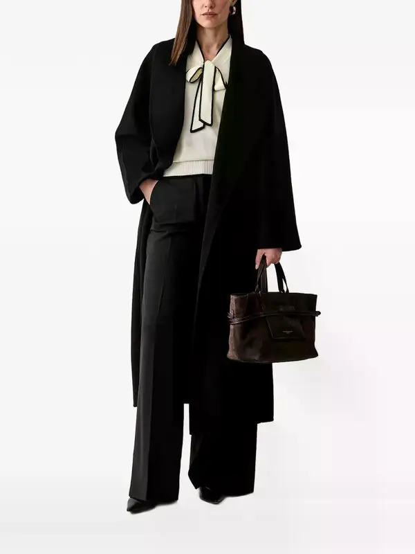 Luisa Spagnoli Stenografo Belted Shawl-collar Coat - Black