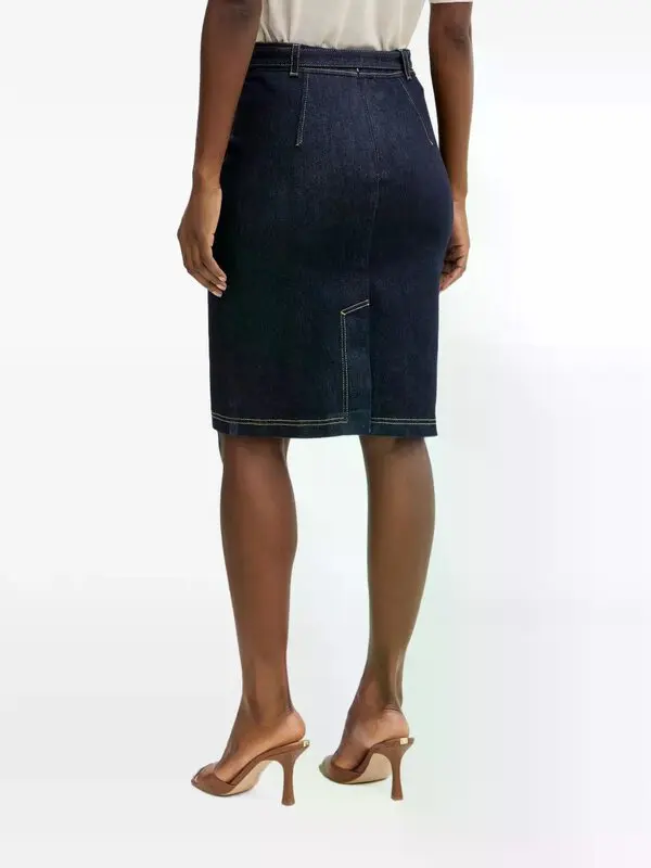 Luisa Spagnoli Tennista Logo-plaque Topstitched Midi Skirt