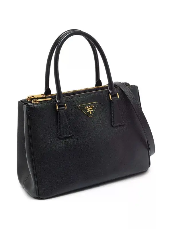Prada Small Galleria Saffiano Lux Leather Tote Bag - Black
