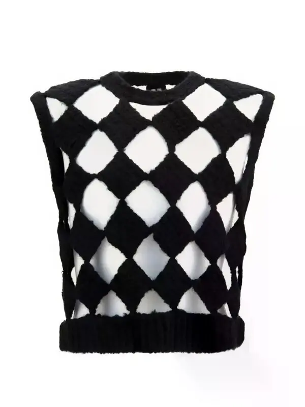 Rick Owens Open-knit Diamond-pattern Vest