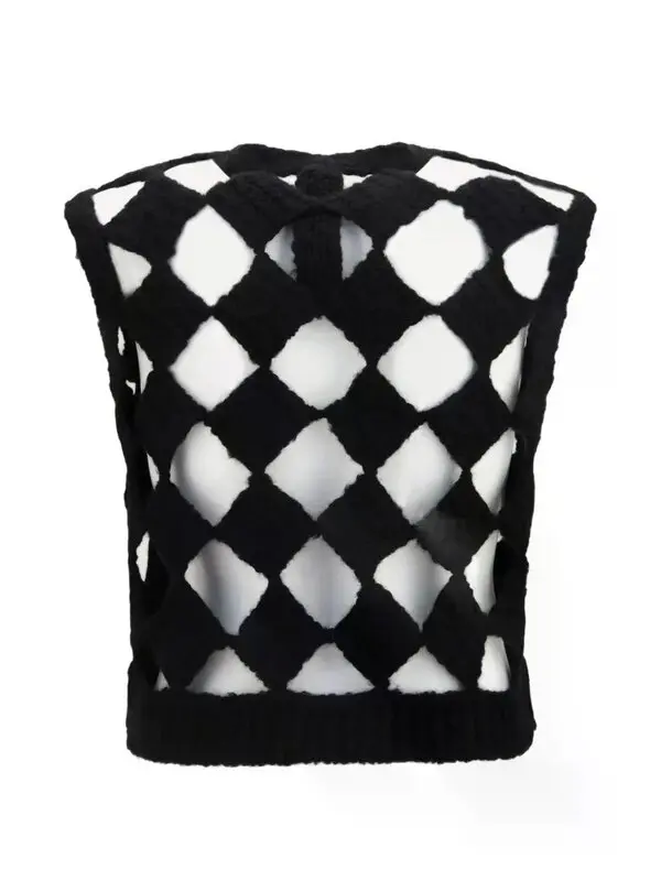 Rick Owens Open-knit Diamond-pattern Vest