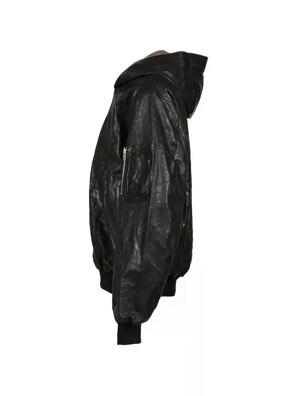 ALEXANDER DIGENOVA Hooded Leather Bomber Jacket