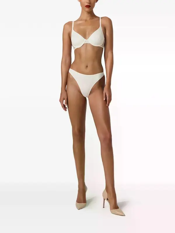 Wolford Lace-trim Thong - Neutrals