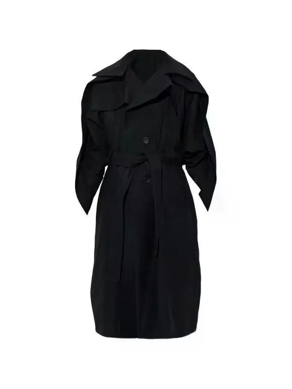 Issey Miyake Belted Layered-lapels Coat
