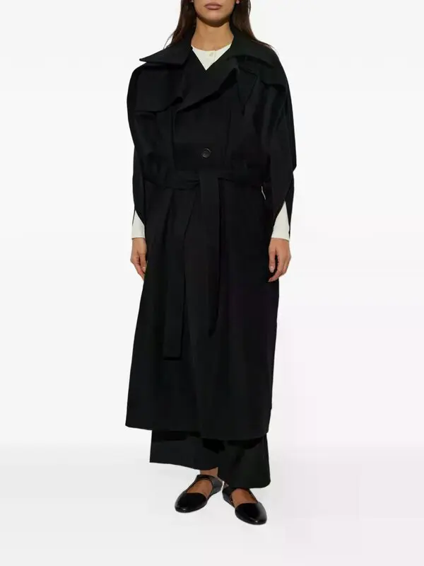 Issey Miyake Belted Layered-lapels Coat