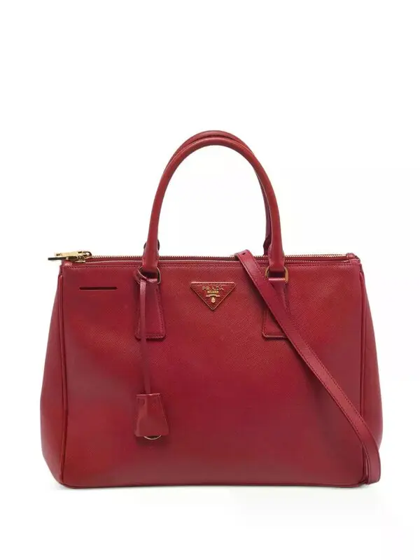 Prada Medium Galleria Saffiano Lux Tote Bag - Red