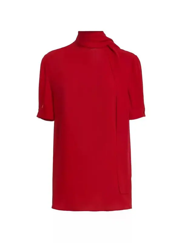Valentino Garavani Bow-detail Silk-georgette Blouse