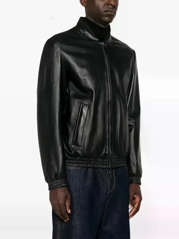Emporio Armani Zip-up Leather Jacket