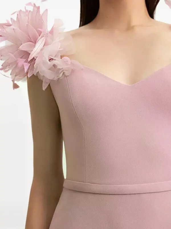 GEMY MAALOUF Floral-applique Cape-detail Dress