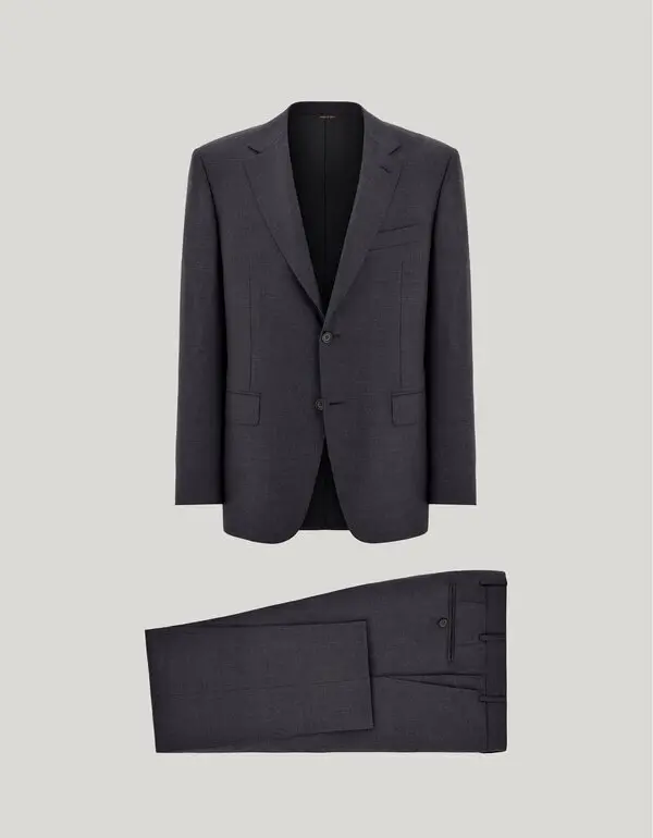 Canali Charcoal Pure Wool Suit - Grey