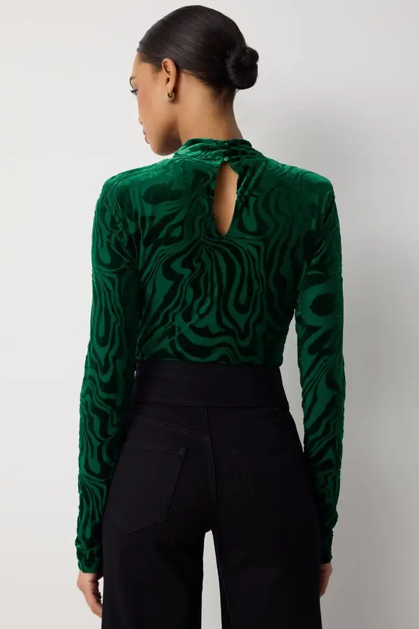 Ramy Brook Annabelle Burnout Long Sleeve Top