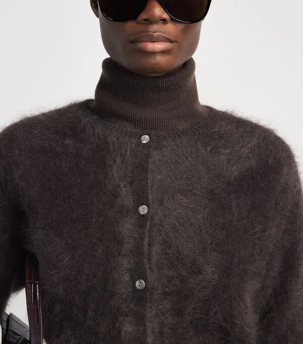 Almada Label Brushed Cashmere Cardigan