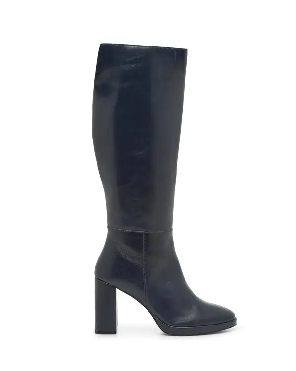 Vince Camuto Lucina Knee High Boot - Deep Navy Leather
