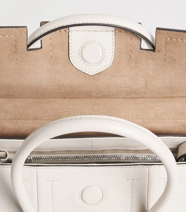 Harrods Small Leather Marcie Tote Bag - Ivory