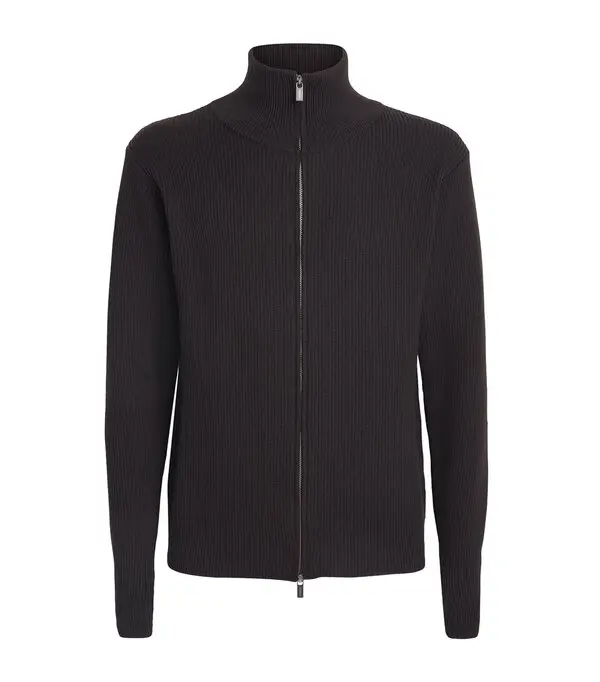Barena Venezia Virgin Wool Rib-knit Zip-up Cardigan