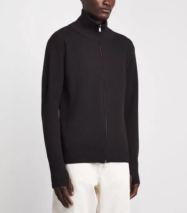 Barena Venezia Virgin Wool Rib-knit Zip-up Cardigan