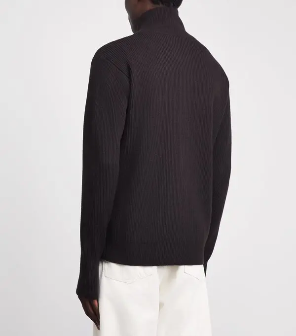 Barena Venezia Virgin Wool Rib-knit Zip-up Cardigan