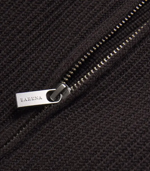 Barena Venezia Virgin Wool Rib-knit Zip-up Cardigan