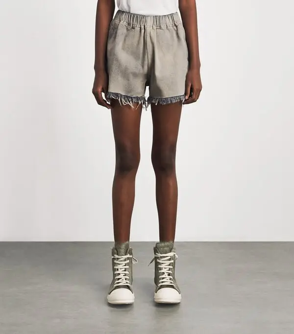 Rick Owens Fringe Denim Shorts
