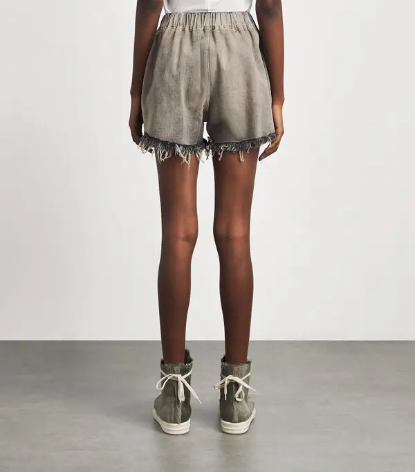 Rick Owens Fringe Denim Shorts