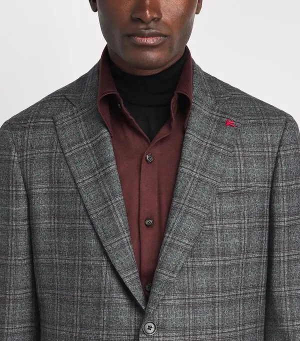Isaia Wool Check Capri 2-piece Suit