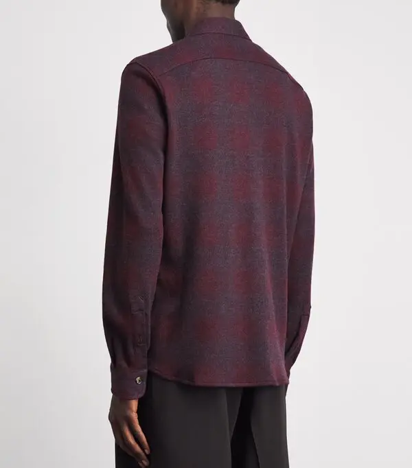 Isaia Wool Check Overshirt