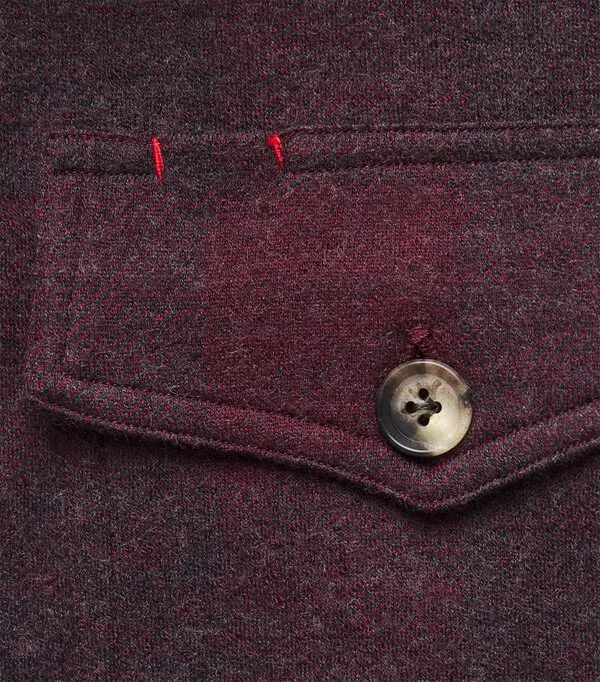 Isaia Wool Check Overshirt