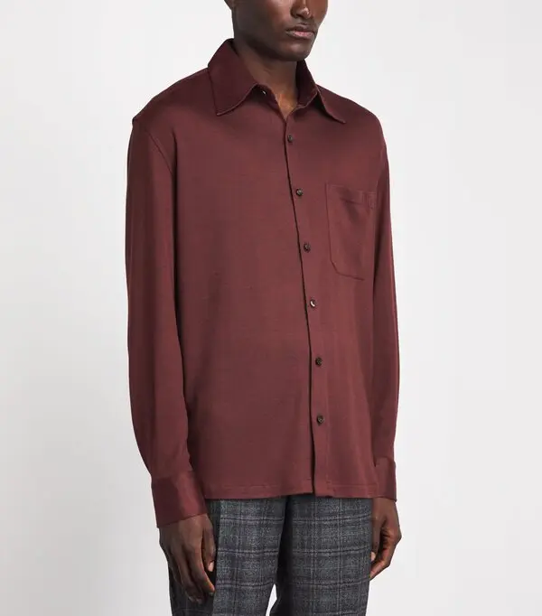 Isaia Silk Jersey Shirt