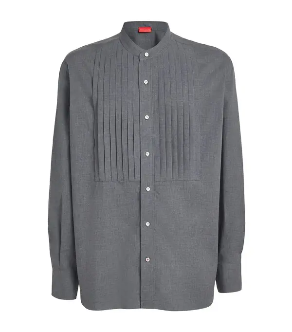Isaia Cotton Plisse Sport Shirt