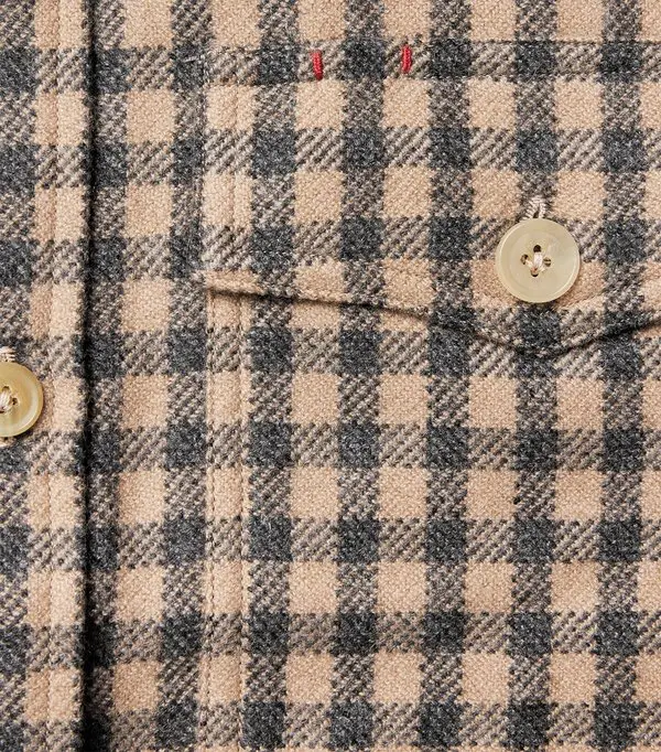 Isaia Cashmere Check Overshirt