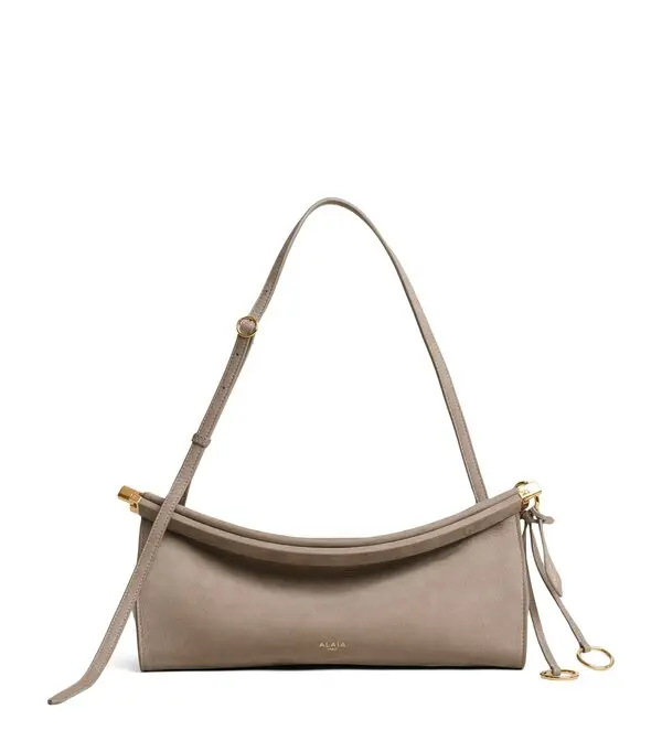 Alaïa Medium Nubuck Le Click East West Shoulder Bag - Black