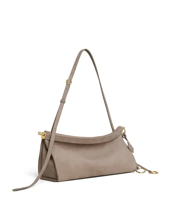 Alaïa Medium Nubuck Le Click East West Shoulder Bag - Black