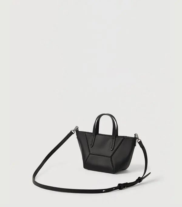 Brunello Cucinelli Mini Calfskin Bc Duo Tote Bag - Black