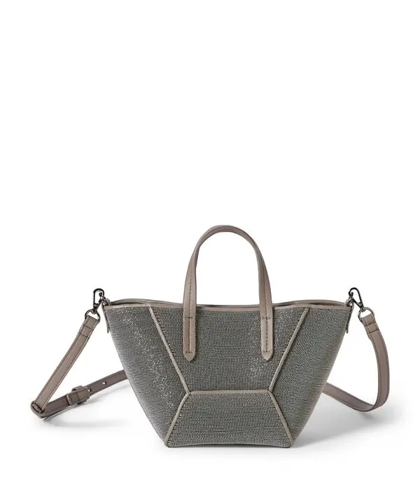 Brunello Cucinelli Mini Precious Bc Duo Tote Bag - Grey