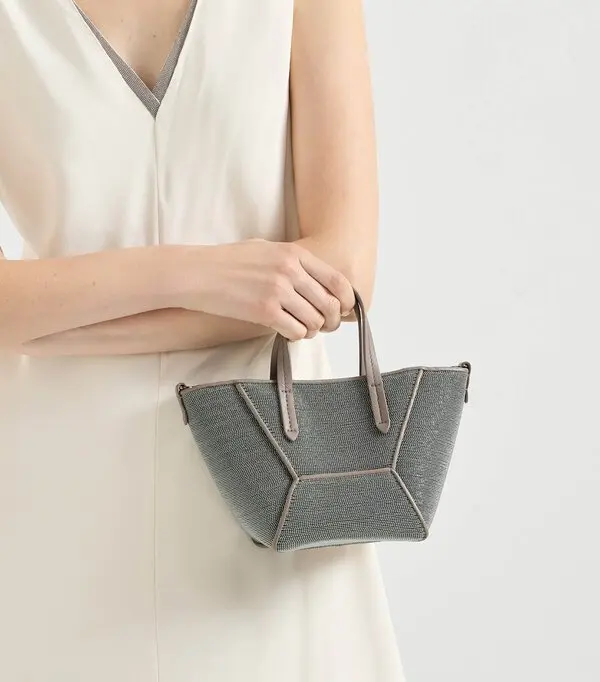 Brunello Cucinelli Mini Precious Bc Duo Tote Bag - Grey