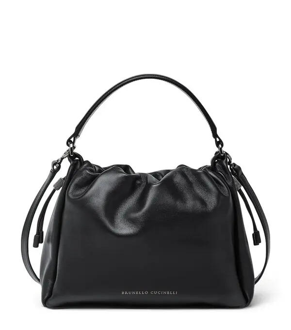 Brunello Cucinelli Small Leather Mellow Bucket Bag