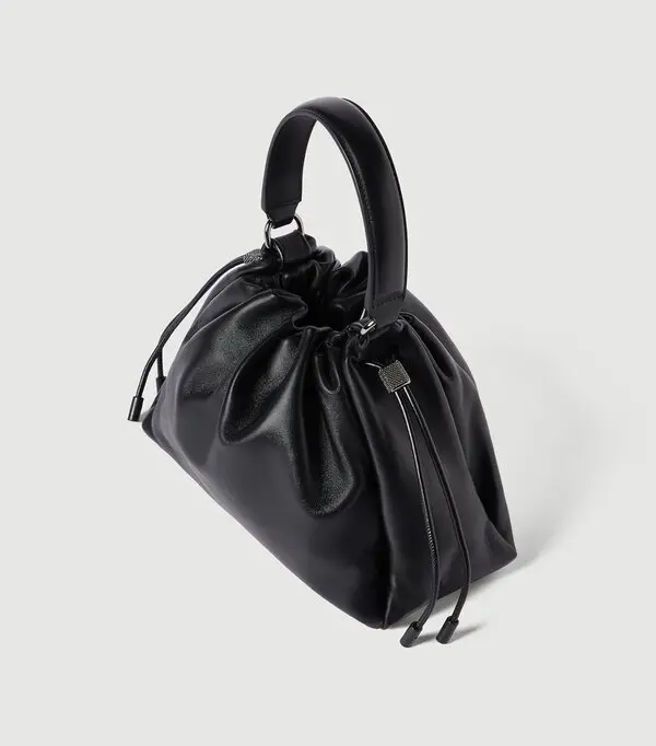 Brunello Cucinelli Small Leather Mellow Bucket Bag