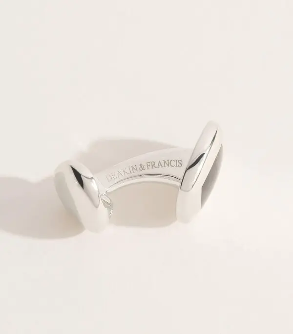 DEAKIN & FRANCIS Sterling And Onyx Square Cufflinks