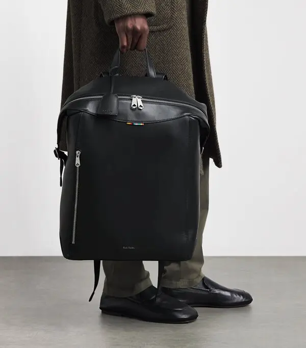 Paul Smith Leather Signature Stripe Backpack