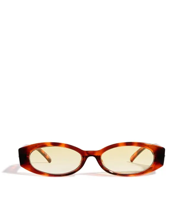 Le Specs Tortoiseshell Belladonna Slim Oval Sunglasses