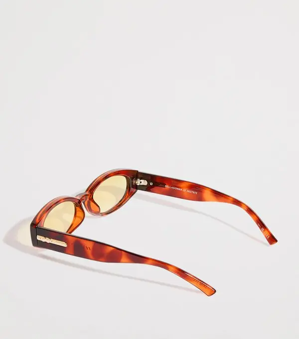 Le Specs Tortoiseshell Belladonna Slim Oval Sunglasses